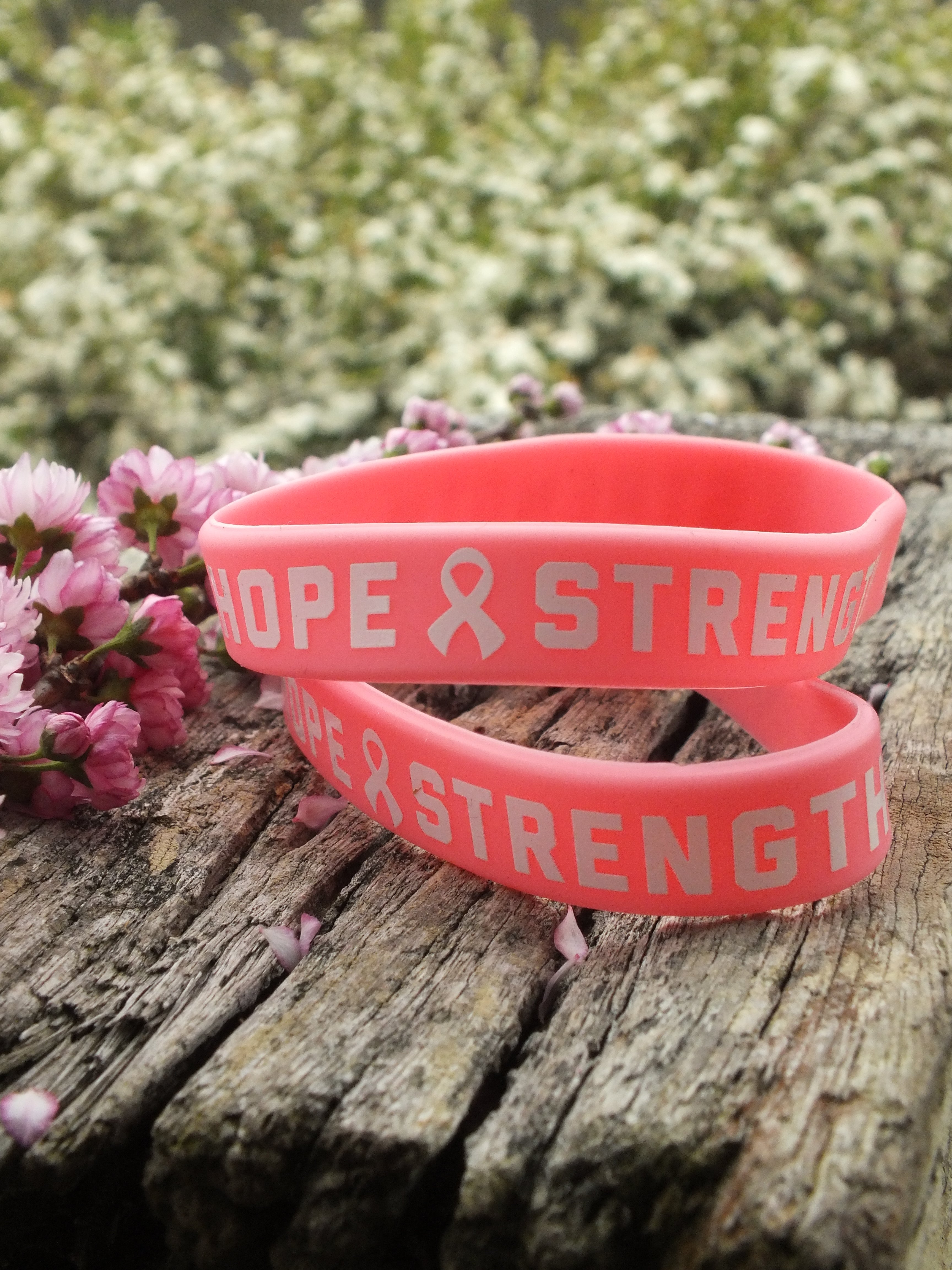 Hope & Strength - Pink Rubber Bracelet – Onyx Castle